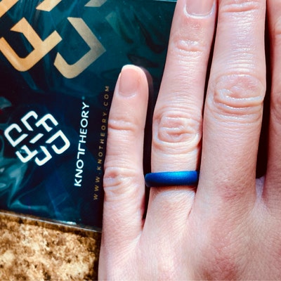 Sapphire Blue Silicone Ring Men Women, Safe Flexible Breathable ...