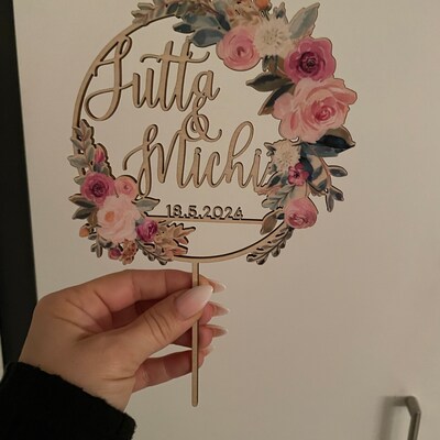 Personalized Engagement Cake Topper Couple Name With Heart - Etsy