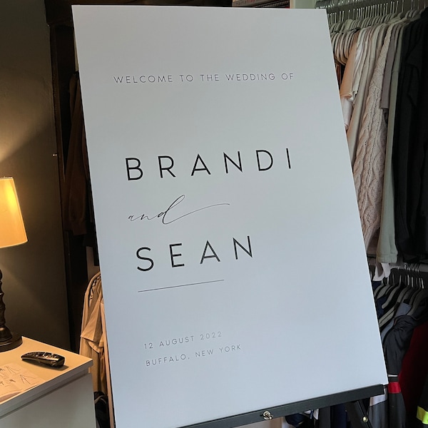 Minimalist Wedding Welcome Sign Template, Modern Welcome Wedding Sign ...