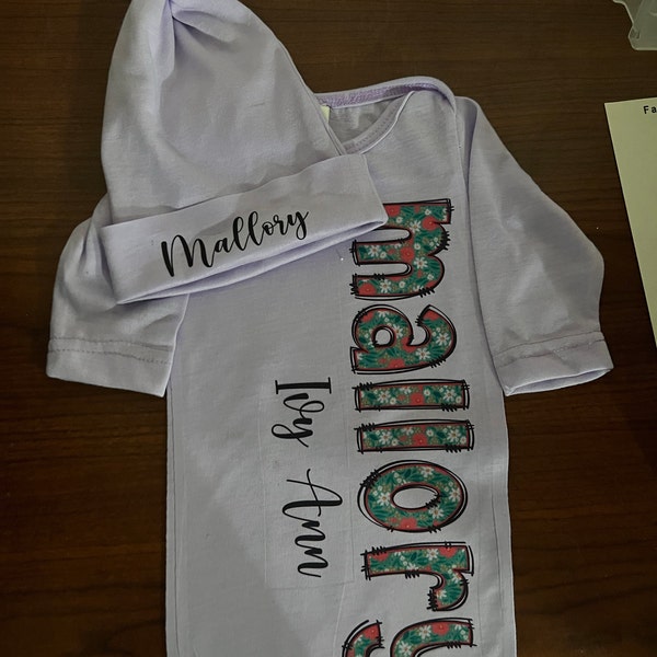 Sublimation Baby Hat and Gown Set Blank Newborn 100% Polyester - Etsy