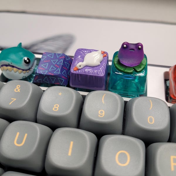 Cute Keycap Pink Anime Resin Key Cap Purple Ghose - Etsy