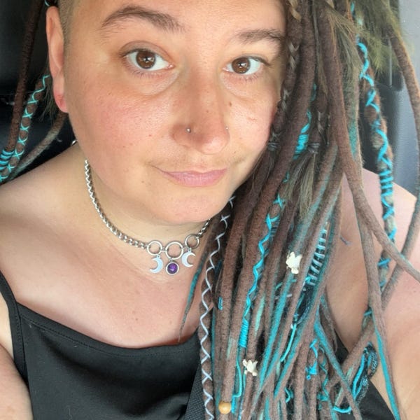 Handmade Wool Dreadlocks, Brown and Blue With Beads (lightweight) - Etsy