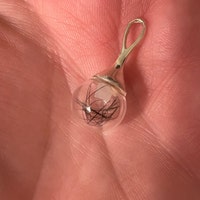 Sterling Silver Glass Ball Pendant With Loop Caps NEW CAP SIZE 10/12/14 ...