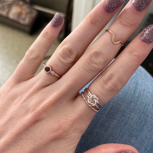 Extra Thin Lined Square Edge Stacking Rings in Sterling | Etsy