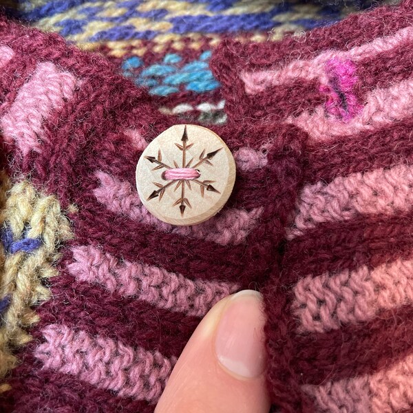 Wooden Buttons Handmade, Small Snowflake Buttons, 3/4 Inch or 20mm ...