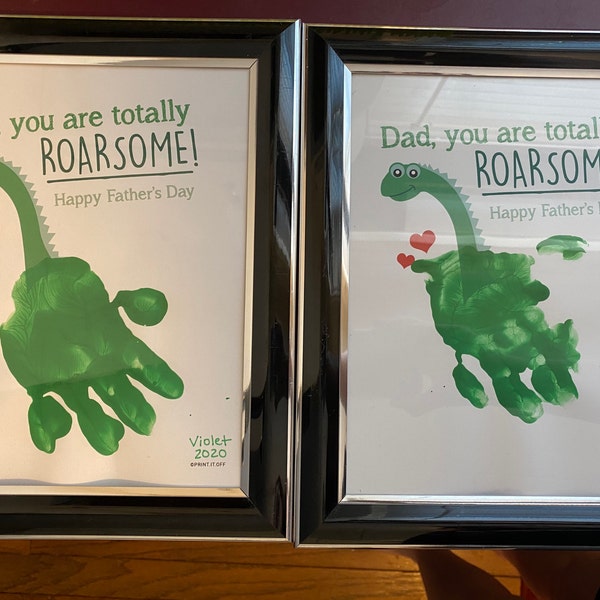 Handprint Art / Dad You Are Totally Roarsome / Kids Handprint Craft ...