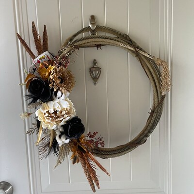 Lariat Wreath/ Lasso Wreath/ Rope Wreath/ Farmhouse Wreath/ cowboy ...