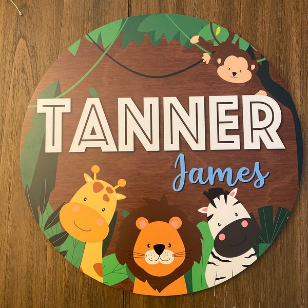 Safari Sign, Personalized Nursery Decor, Jungle Nursery Decor, Boys ...