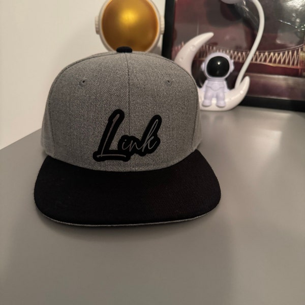 Personalized Snapback Flat Brim Hat | Custom Leather Patch Kids Hat ...