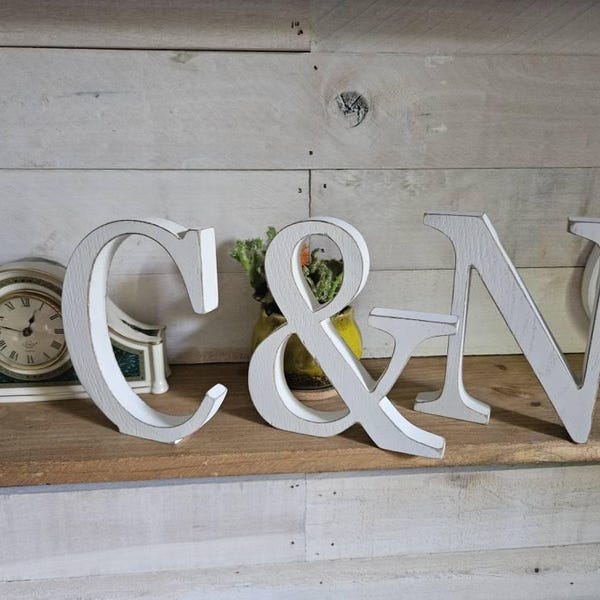 Free Standing Letters, 3 Pieces, Custom Oak Wood 3d Letters, Decorative ...