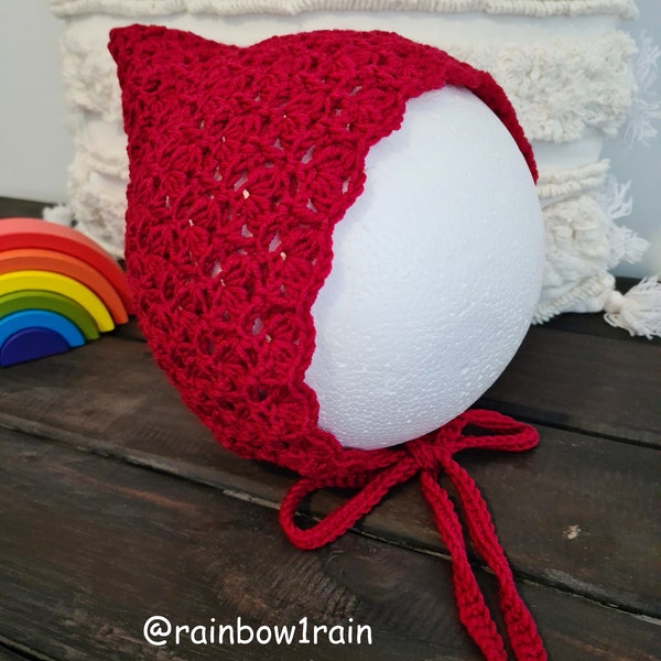Crochet Zoe Bonnet Written Pattern - Easy Crochet Pixie Bonnet / Hat ...