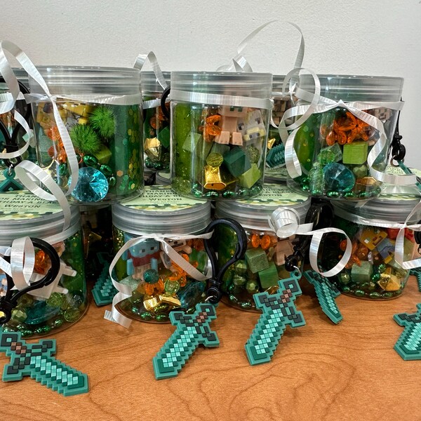 Minecraft Inspired Party Favor Play Dough Jars - Etsy Canada