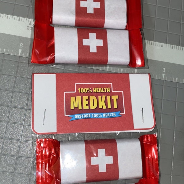 Gamer Med Kit Candy Bar Wrapper Labels, Treat Bag Party Favors ...