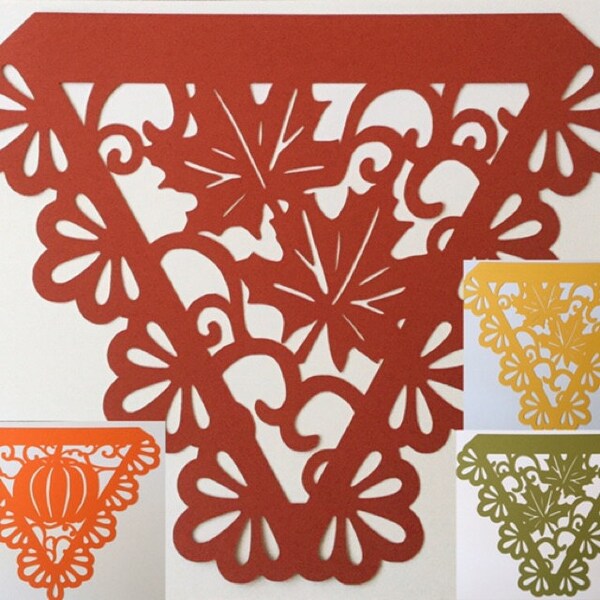 2 SVG Papel Picado Cutting Files Templates Thanksgiving Decor Cricut ...