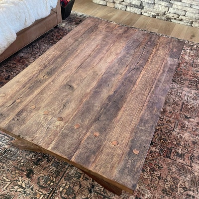 Reclaimed Barnwood Coffee Table Rustic, Natural Coffee Table Wooden ...