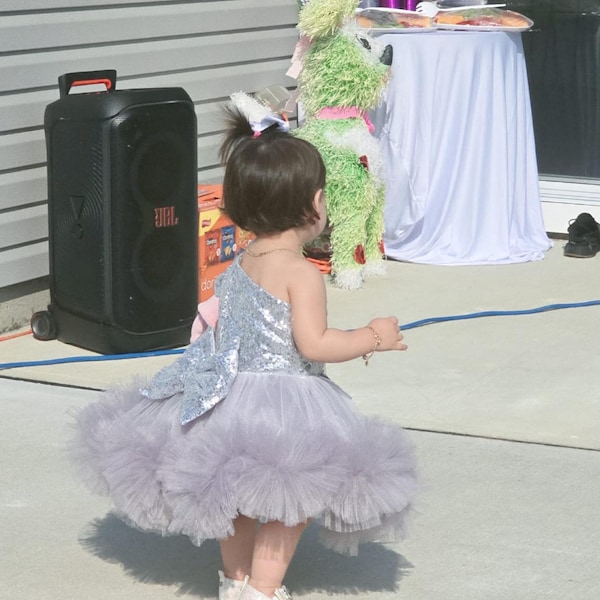 Turquoise Lace Toddler Prom Dress With Detachable Train, Long Tail ...