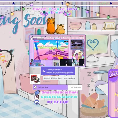 Animated Lofi Gaming Room Twitch Stream Screen / Lofi Aesthetic Gaming ...