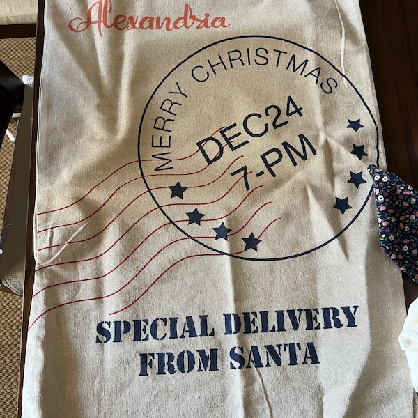 Personalized Santa Sack -santa Claus Sack - Christmas Tote - Holiday ...