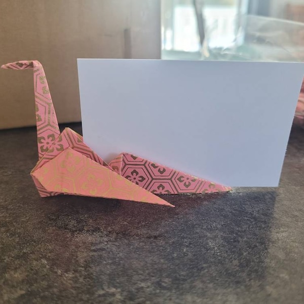 Handmade Origami Crane Place Card Holder: Japanese Washi Paper Wedding ...