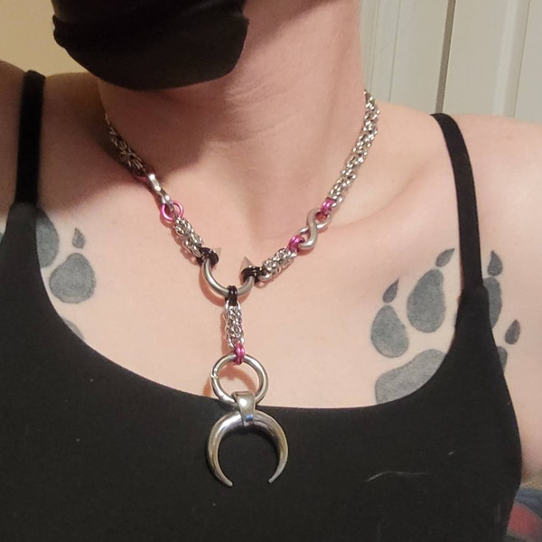 Warlock Warrior Hellhound Guardian Necklace With Thick Chainmaille ...