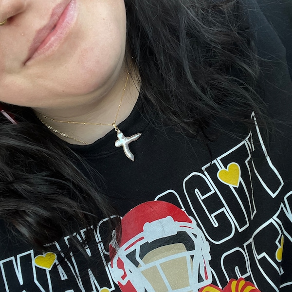 Opalescent Freshwater Pearl Cross Necklace, Big Cross Pearl Jewelry ...