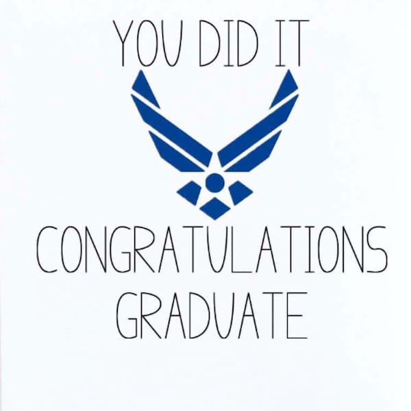 Air Force Graduation Card - Military Grad Airman You Did It Blue Kraft ...