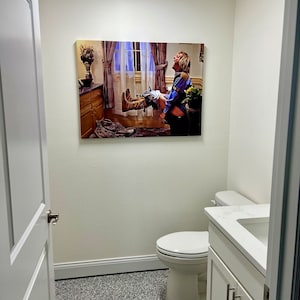 Funny Bathroom Canvas Print Dumb and Dumber Funny Bathroom Scene Poster ...