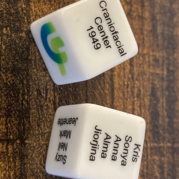 Custom Pair Dice / Text on All Six Sides /numbers, Letters or Logos ...