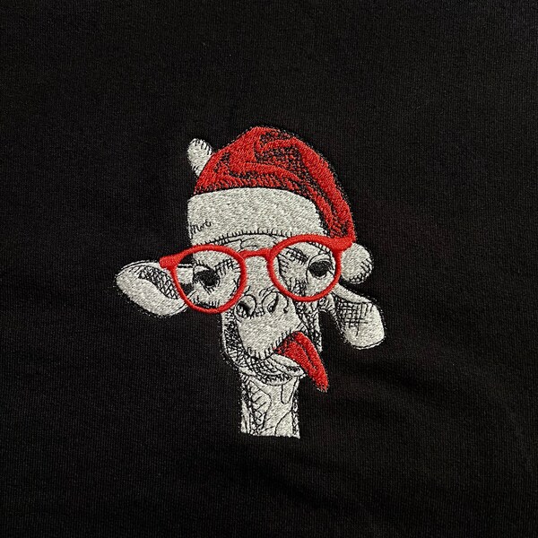 Santa Giraffe Machine Embroidery Design (digital Download) - Etsy