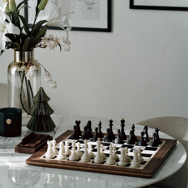 Luxury Tournament Chess Set, Large Chess Board, Gorgeous Walnut Brass ...