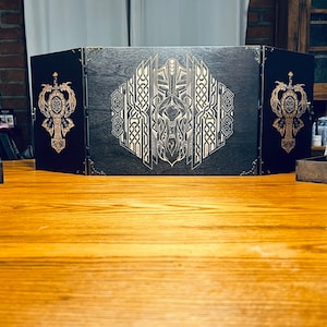 Dungeon Master Screen Wood With Dice Tower, Dnd Dm Screen Magnetic, Gm ...