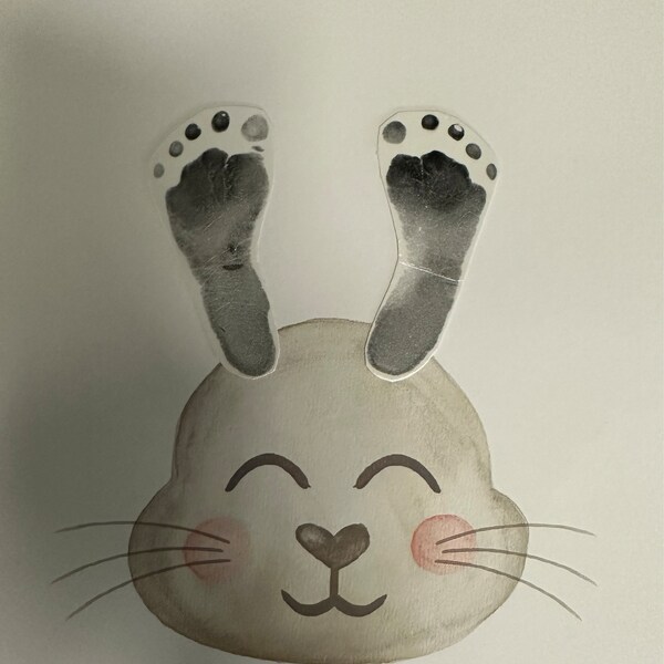 Bunny EDITABLE / Footprint Foot Art Craft / Hoppy First Happy Easter ...