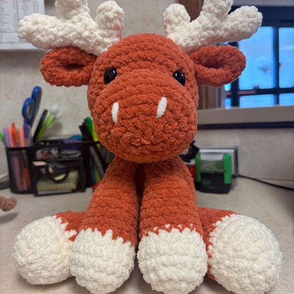 Crochet Moose Amigurumi Pattern Moose Crochet Pattern Woodland Crochet ...