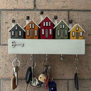 Miniature Scandinavian Style House Wooden Key Holder Wall - Etsy