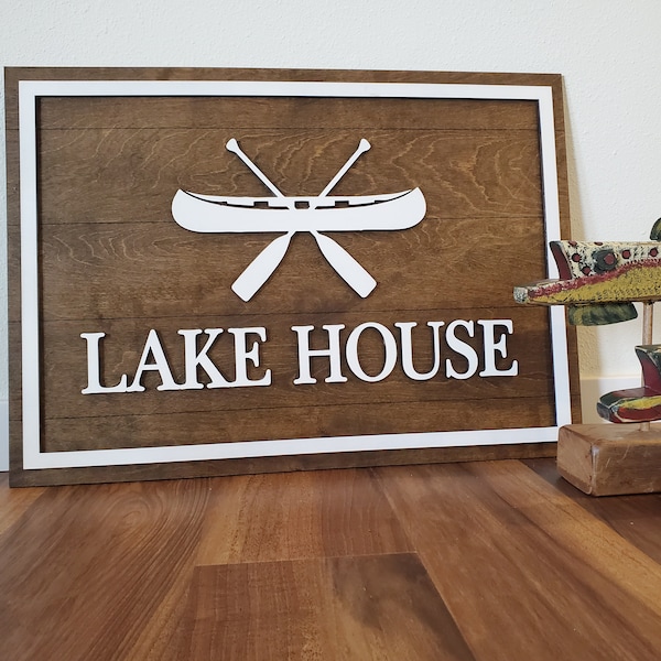 Family Lake House Sign, Lake House Decor, Customized Lake House Sign ...