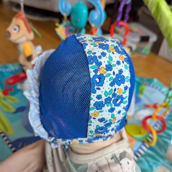 Baby Pilot Hat, Black Stripe With Mesh Panels Hearing Aid Hat, Toddler ...