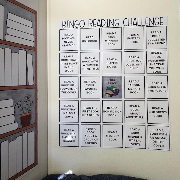 Bingo Reading Challenge Sticker Sheet -reading Journal Stickers GH-262 ...