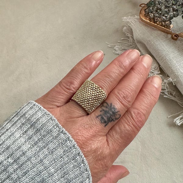 FLAMINGO Miyuki Ring Beaded Ring - Peyote - Etsy