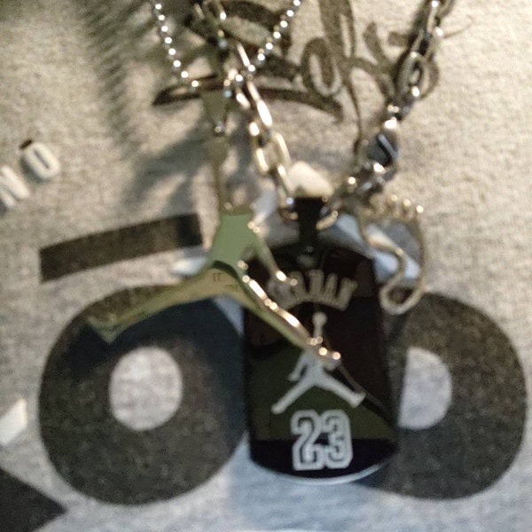 Jordan Jumpman Logo Dog Tag Cool Stainless Steel Pendant With Ball ...