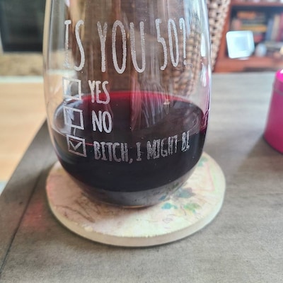 45th Birthday Wine Glass Gift for Women is You 45 Yes No - Etsy