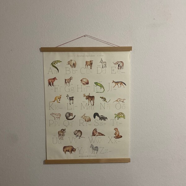 Animal Alphabet Poster - Etsy
