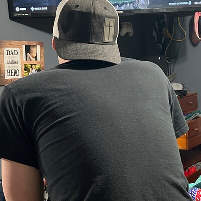 Leather Cross Patch Snapback Hat, Cross Patch, Leather Patch Hat, Custom Hat, Religious Hat ...