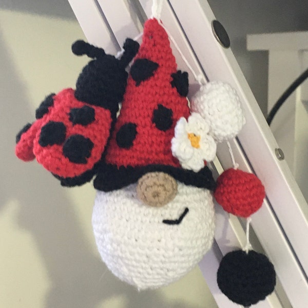 Crochet Ladybug Keychain Pattern, Crochet Patterns Gnome and Ladybug ...