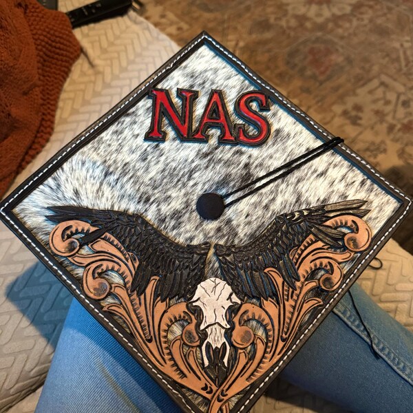 Tooled Leather Graduation Cap - Etsy