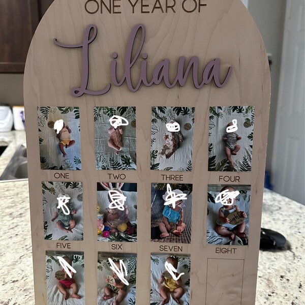 One Year of Photo Board, First Year Board, Baby's My First Year Sign ...
