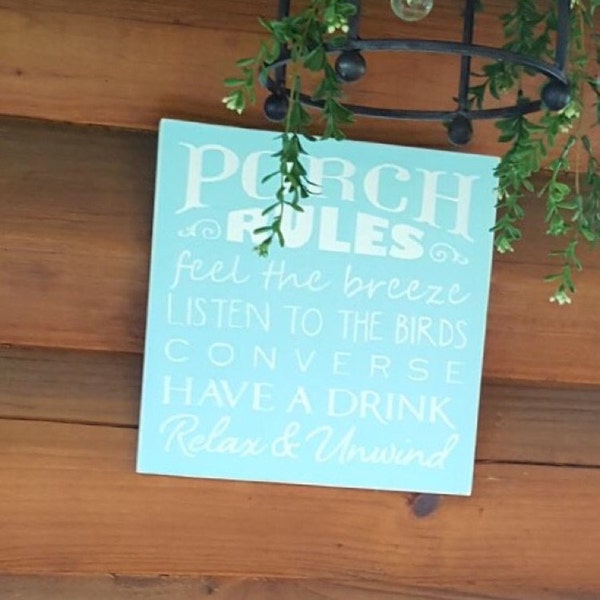 Handmade Distressed Wood Porch Rules Sign: Rustic Farmhouse Decor - Etsy