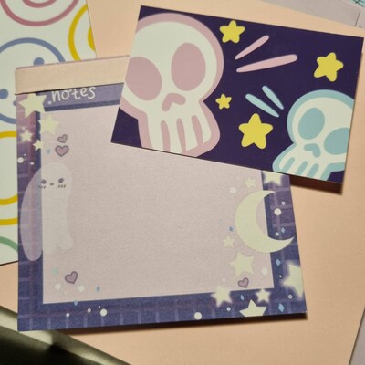Ghost Night Digital Vaporwave Memo Note Pad / Cute Kawaii - Etsy