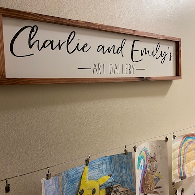 Kids Art Gallery Sign, Childrens Art Display Sign, Playroom Art, Kids ...
