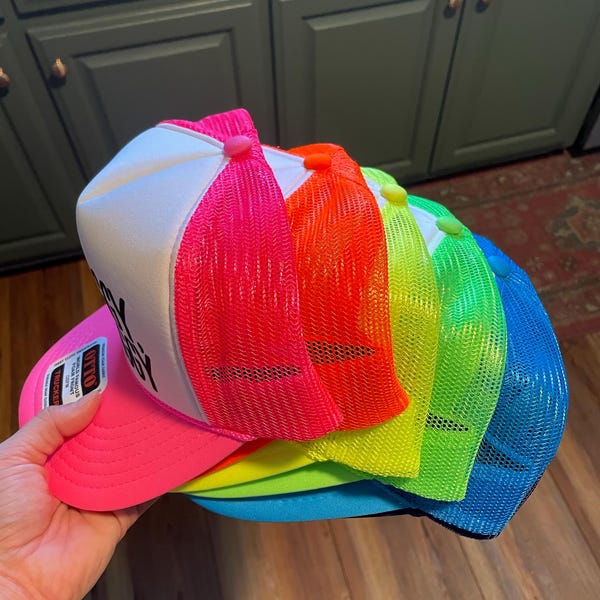 NEON Party Hat / Totally Customizable Trucker Cap / Pool Party / Mexico ...