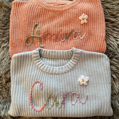 Personalised Knitted Jumper Baby Jumpers Name Jumper Keepsake Jumper ...